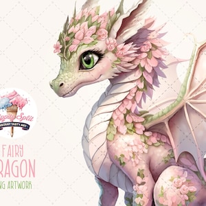 Pink Fairy Dragon PNG Clipart for Girls Party Invites and Kids Products ...