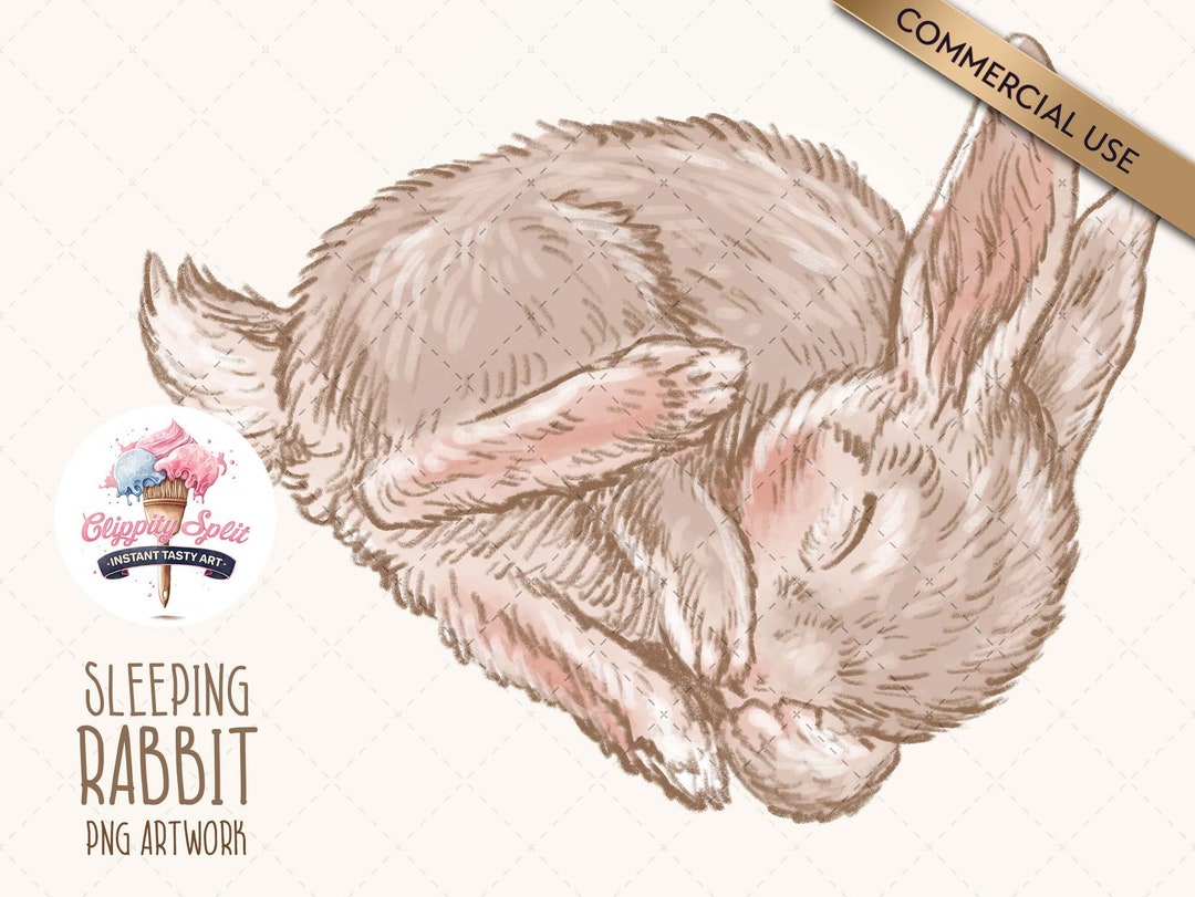 Sleeping Bunny Clipart, Bunny PNG, Watercolor Easter Clipart, Leaping ...