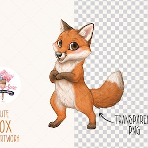 Cute Fox Clipart, Fox PNG Illustration, Woodland Animal Fox Clip Art ...