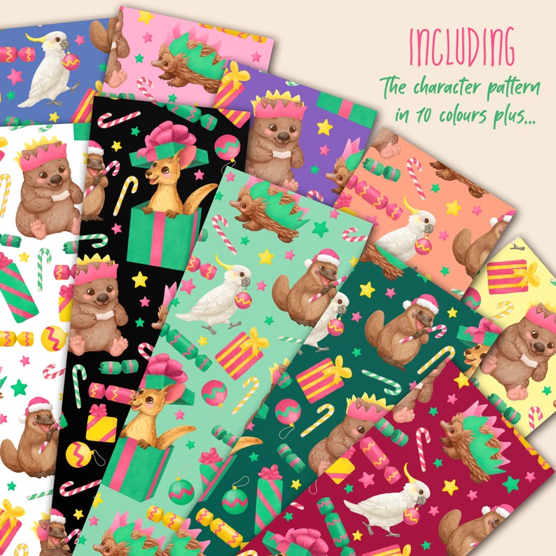 Australian Christmas Seamless Pattern Clip Art Cute - Etsy