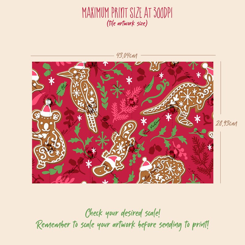 Australian Christmas Digital Papers Seamless Pattern | Gingerbread ...