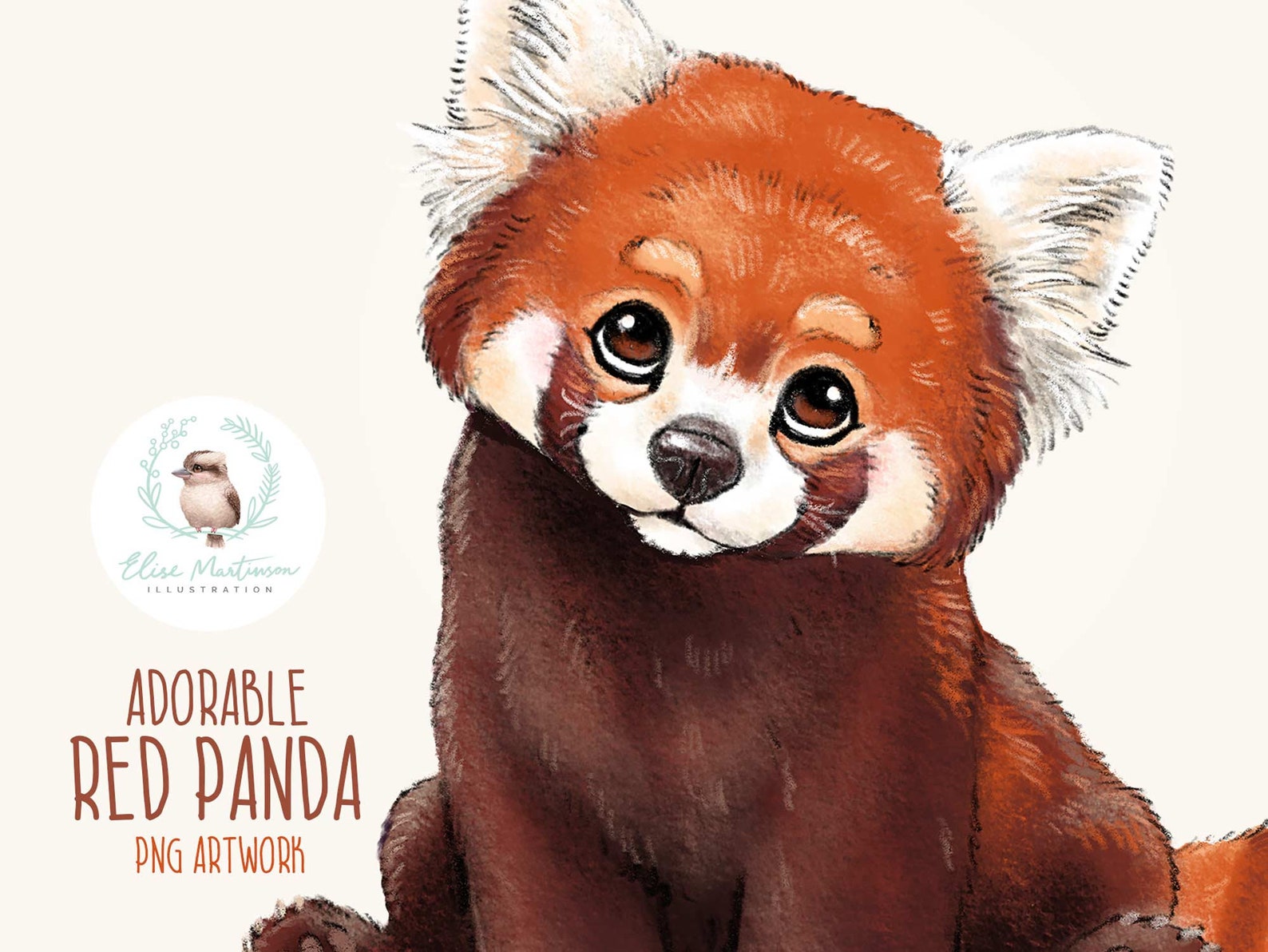 Cute Red Panda Clipart Adorable Red Panda PNG Illustration - Etsy