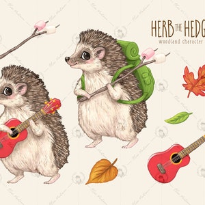 Woodland Clipart of Hedgehog, Cute Hedgehog Clipart, Hedgehog ...