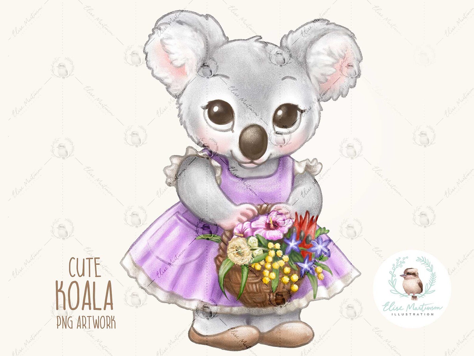 Cute Koala Clip Art Koala PNG Illustration Koala Clipart for | Etsy