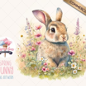 Floral Spring Rabbit PNG Clipart Perfect for Easter Projects ...