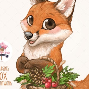 Cute Woodland Fox Clipart, Fox PNG Illustration, Woodland Animal ...