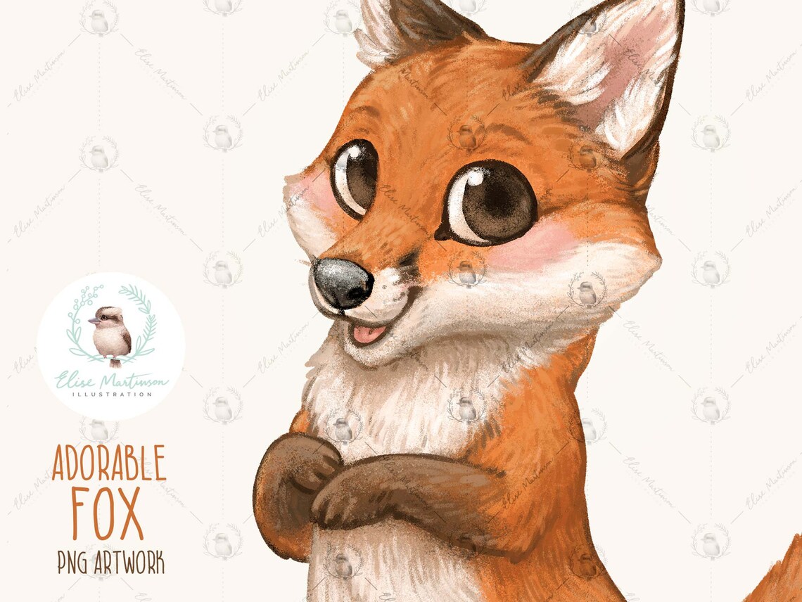 Cute Fox Clipart Fox PNG Illustration Woodland Animal Fox - Etsy