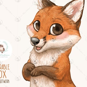 Cute Fox Clipart Fox PNG Illustration Woodland Animal Fox - Etsy