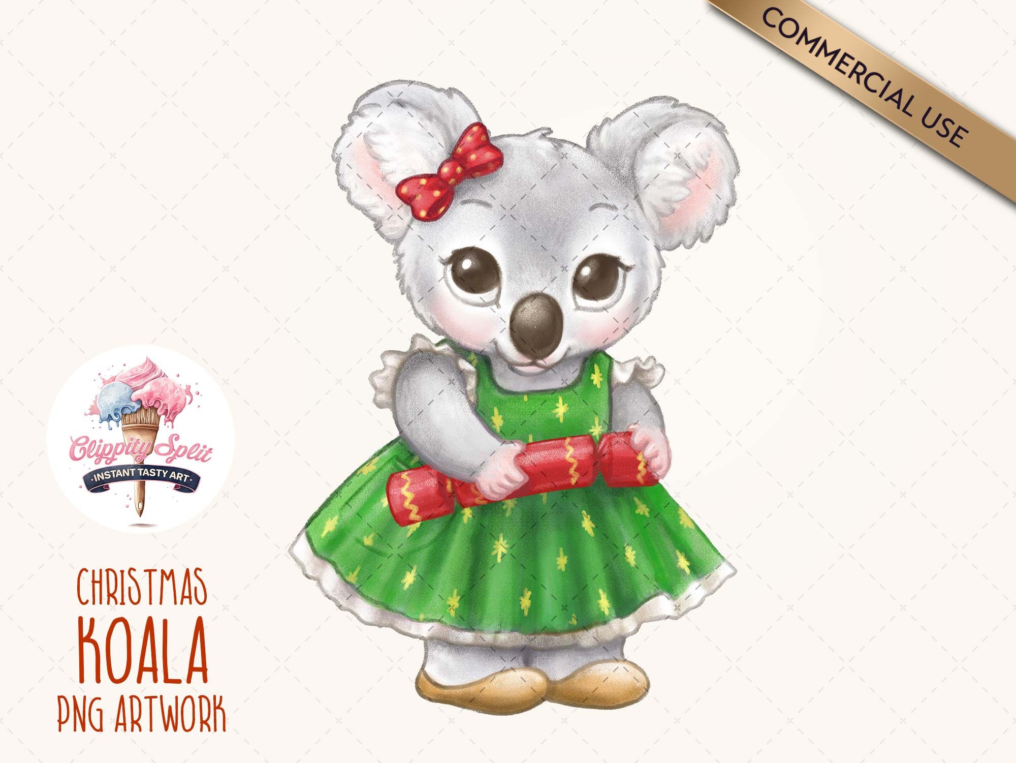 Cute Australian Christmas Koala Clipart Aussie Christmas Clip - Etsy