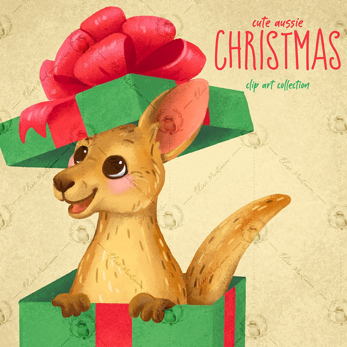 Cute Aussie Christmas Clipart Australian Christmas Clipart - Etsy