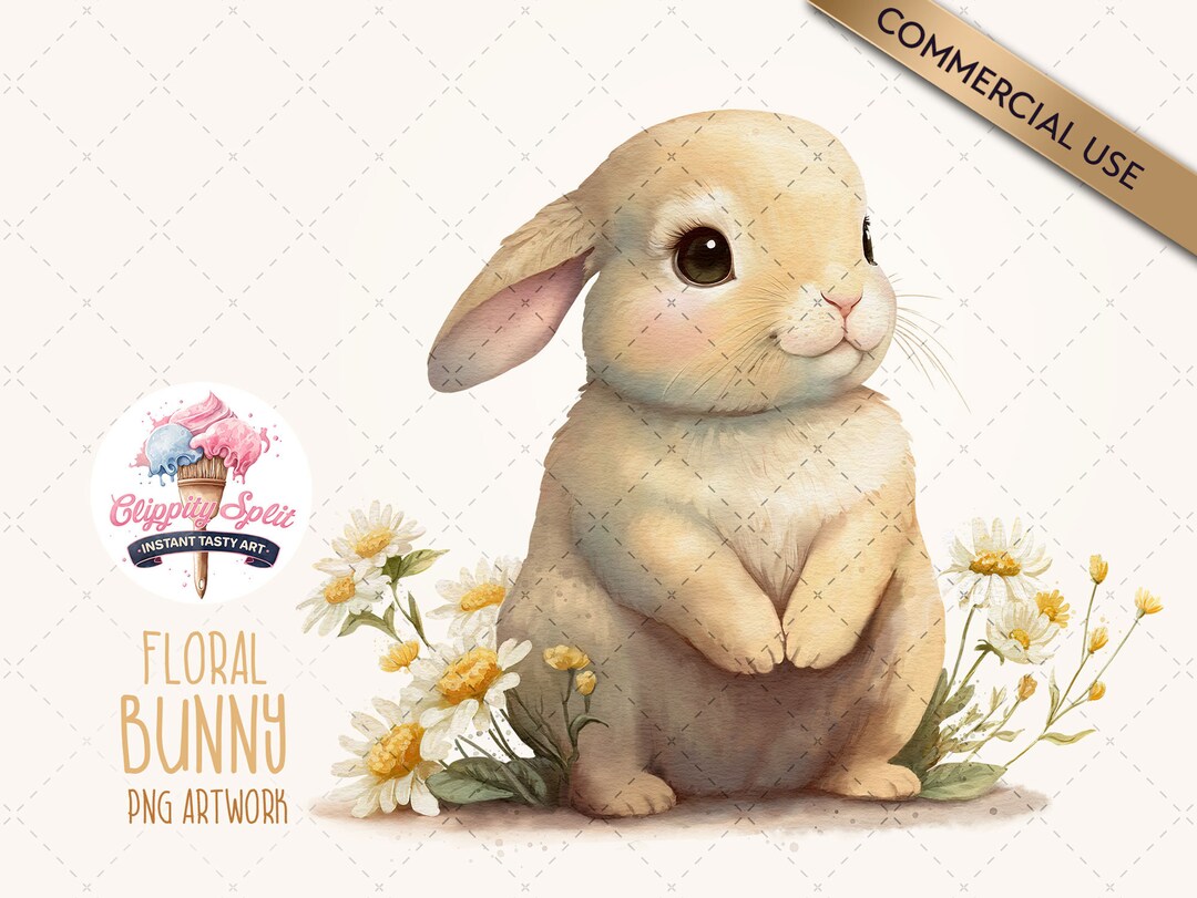 Cute Spring Bunny PNG Clipart for Easter Cards and Decorations ...
