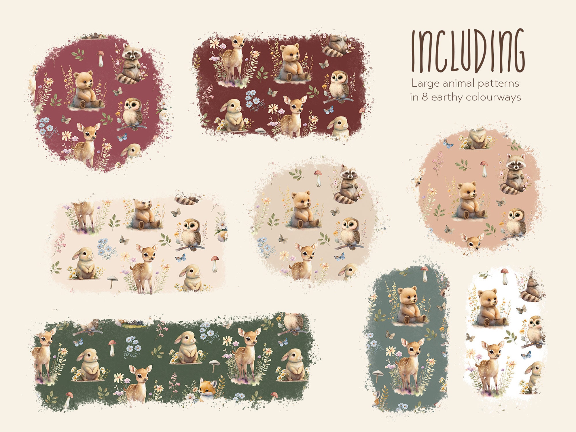 Woodland Digital Papers, Boho Animal Seamless Pattern Repeat, Perfect ...