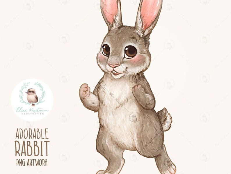Cute Rabbit Clipart Rabbit PNG Illustration Woodland Animal - Etsy