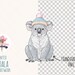Australian Winter Clipart of Cute Koala, Koala PNG Illustration, Winter ...