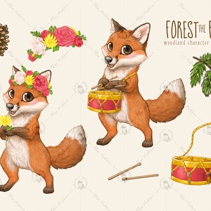 Cute Fox Clipart, Woodland Clipart, Fox Illustrations, Fox Clip Art ...