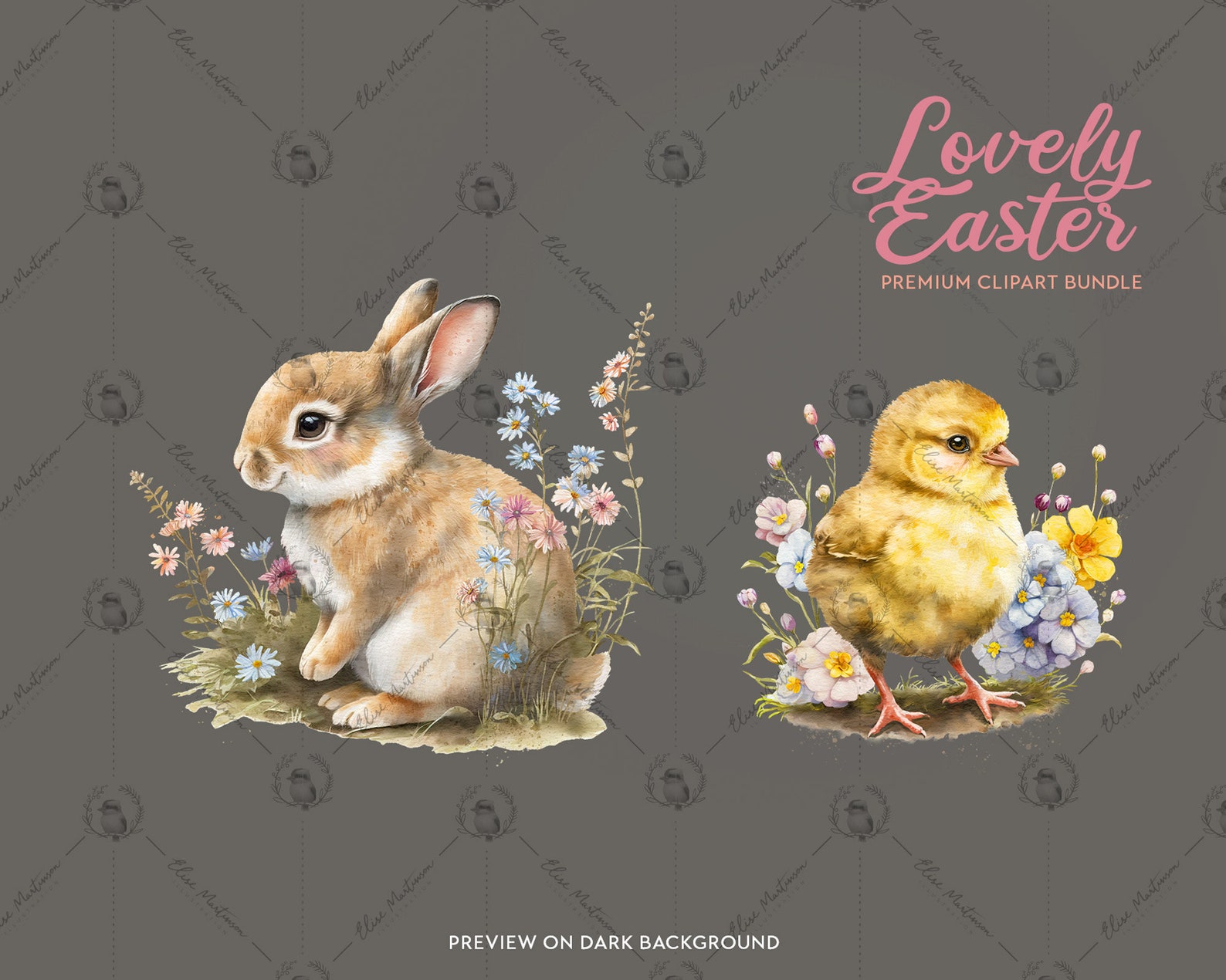 Easter Clipart Watercolor Easter Bunny Clip Art for Easter - Etsy