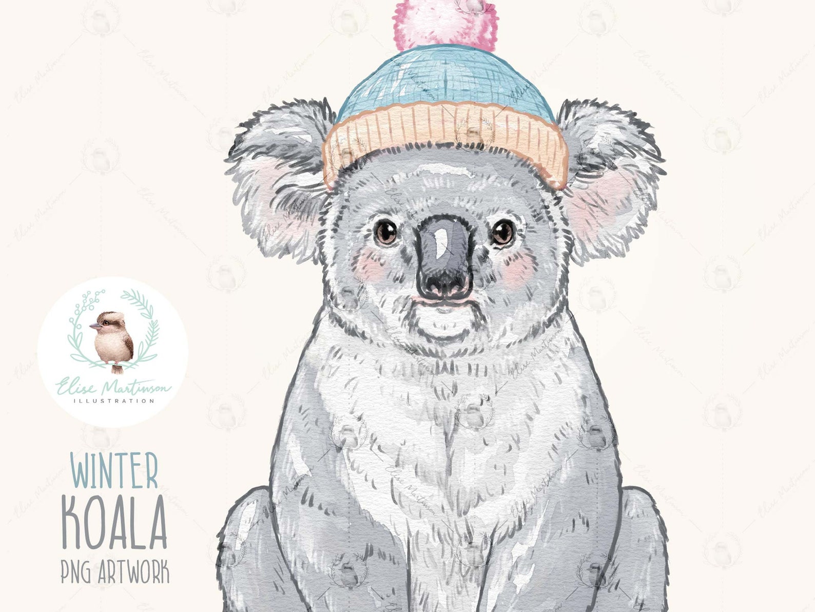 Australian Winter Clipart of Cute Koala Koala PNG - Etsy