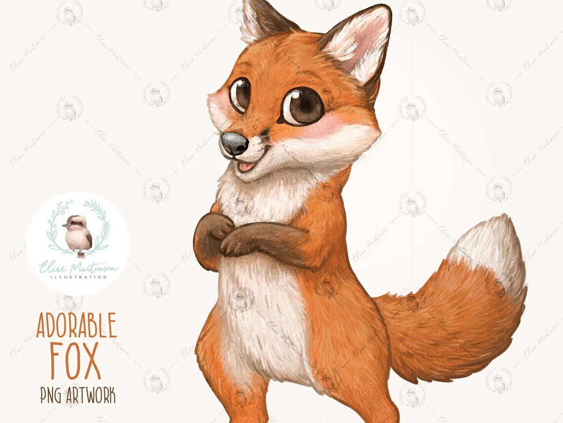 Cute Fox Clipart Fox PNG Illustration Woodland Animal Fox - Etsy