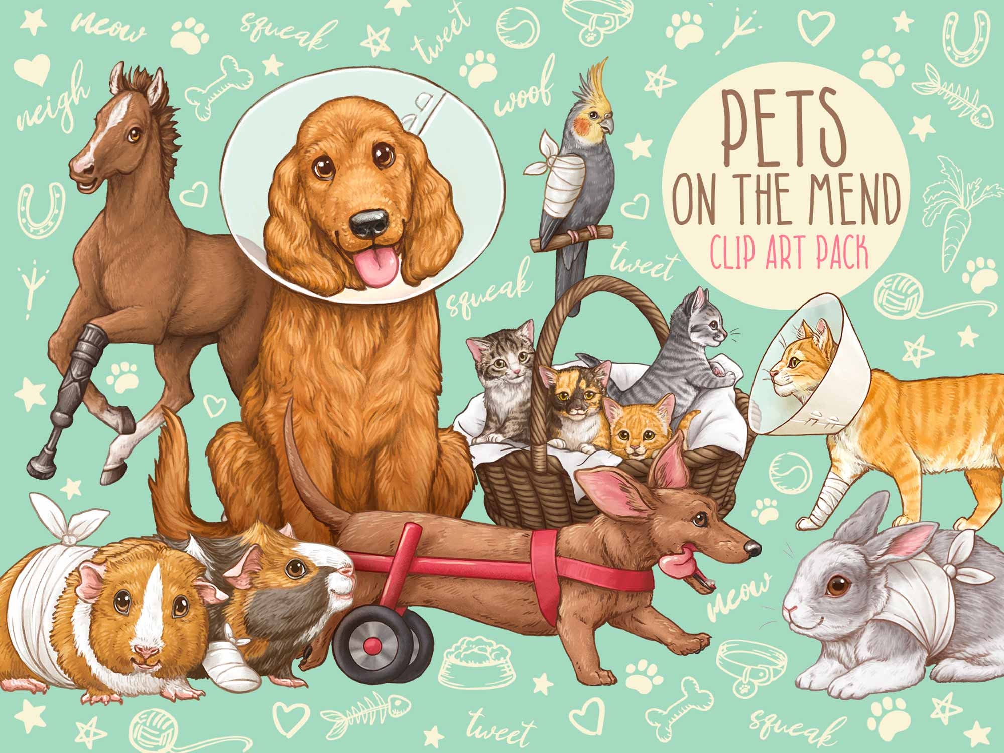 Veterinary Clipart Disabled Pets Healing Pets Vet Tech Clip - Etsy