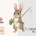 Fishing Rabbit Clipart Cute Outdoors Clipart for Kids Rabbit - Etsy