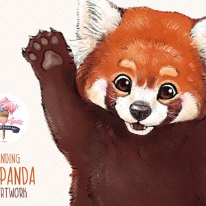 Surprised Red Panda Clipart, Standing Red Panda PNG Illustration, Red ...