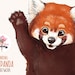 Surprised Red Panda Clipart, Standing Red Panda PNG Illustration, Red ...