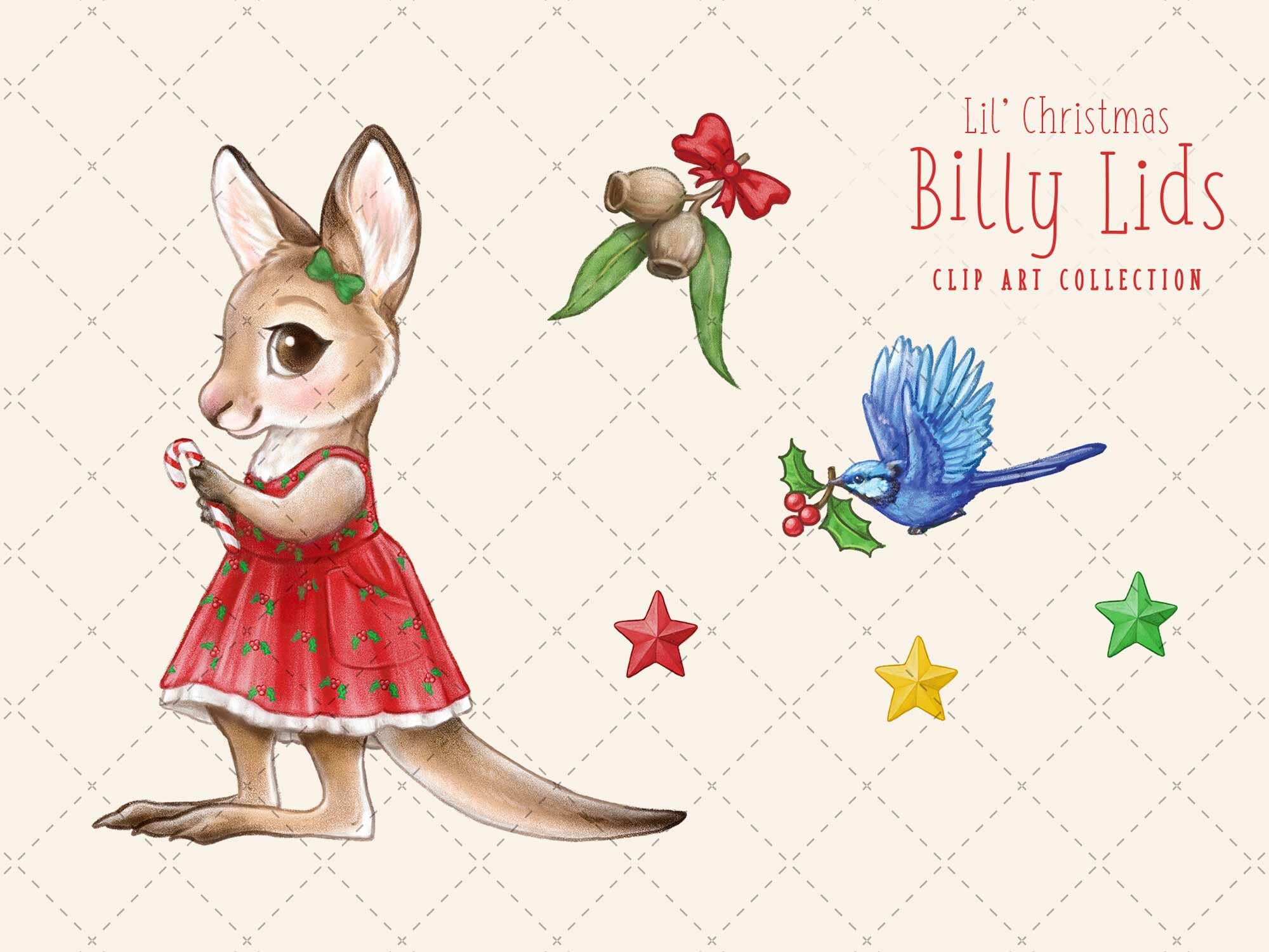 Australian Christmas Animal Clipart, Festive Aussie Animals (digital ...
