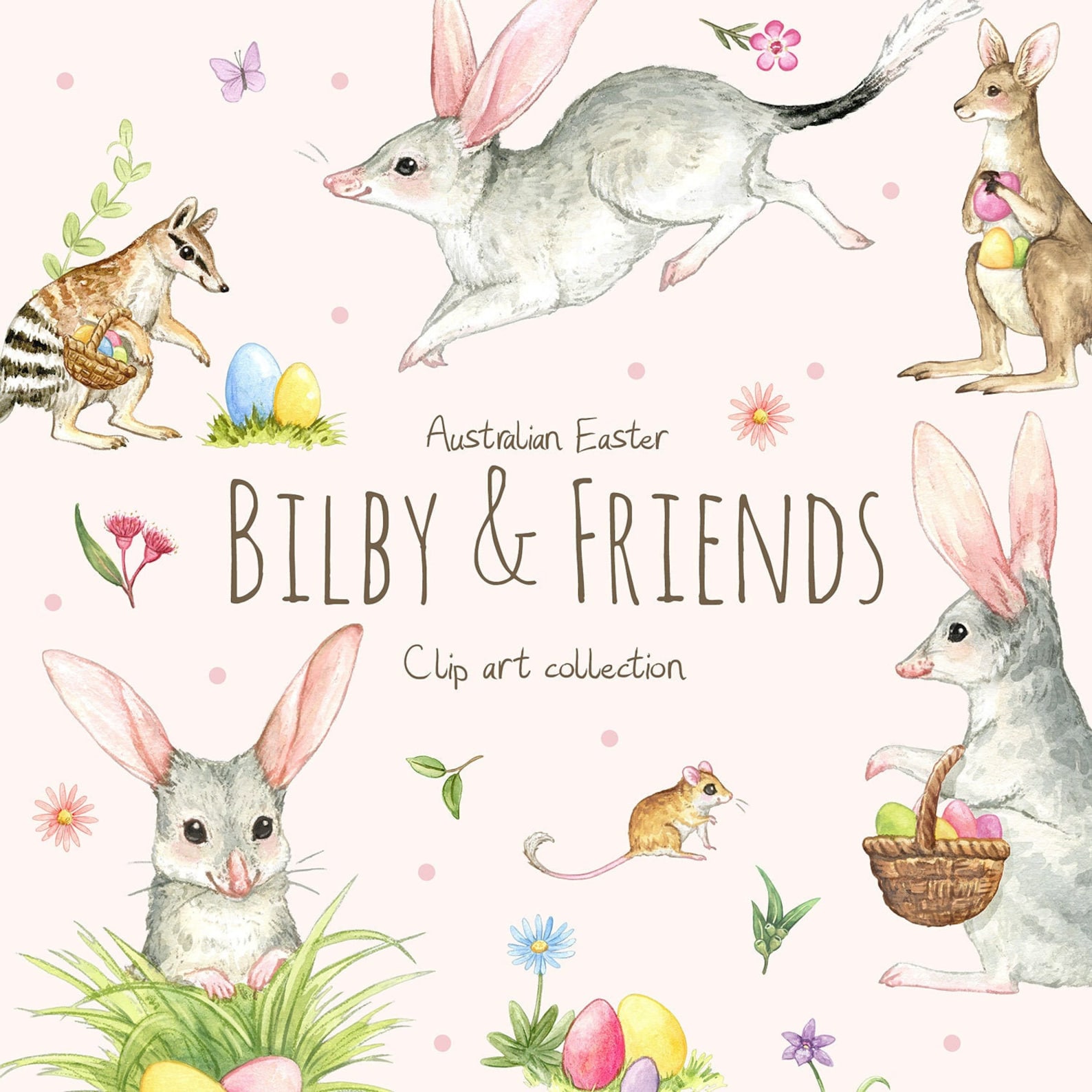 Australian Easter Bilby Clip Art Digital Download Cute Australian ...