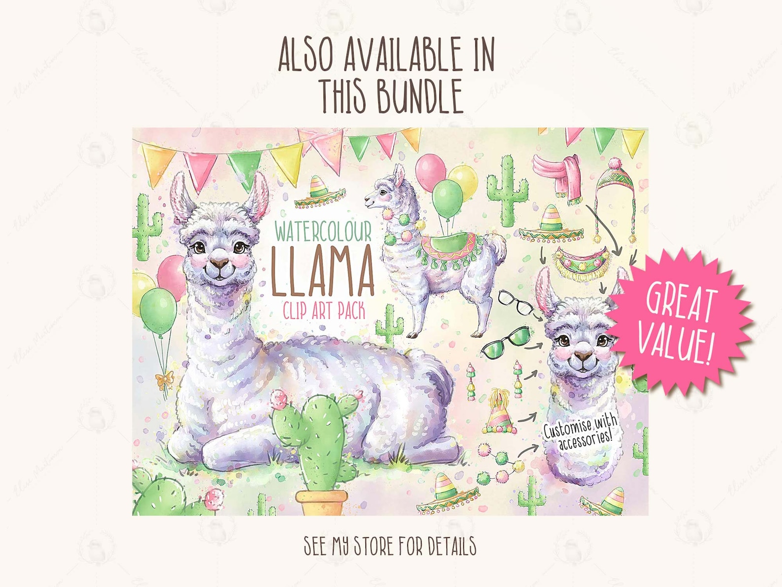 Llama Clipart Watercolor Llama Creator Llama Png - Etsy