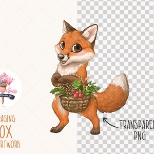 Cute Woodland Fox Clipart, Fox PNG Illustration, Woodland Animal ...