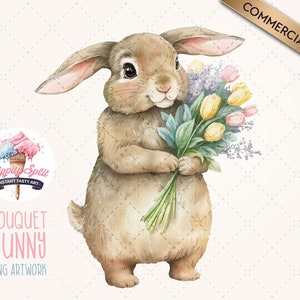 Watercolor Rabbit PNG File - Spring Clipart for Cards, Scrapbooking and ...