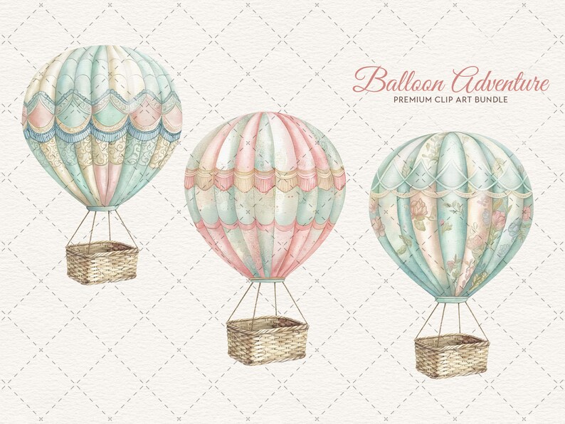 Cute Animals in Hot Air Balloons Clipart Bundle Adorable and - Etsy