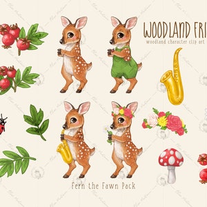 Woodland Animals Clipart Bundle, Fall Cute Hand Drawn Clipart of ...