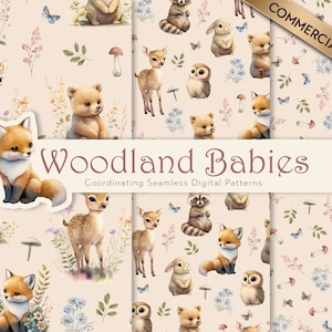 Woodland Digital Papers, Boho Animal Seamless Pattern Repeat, Perfect ...
