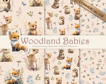 Woodland Digital Papers, Boho Animal Seamless Pattern Repeat, Perfect ...