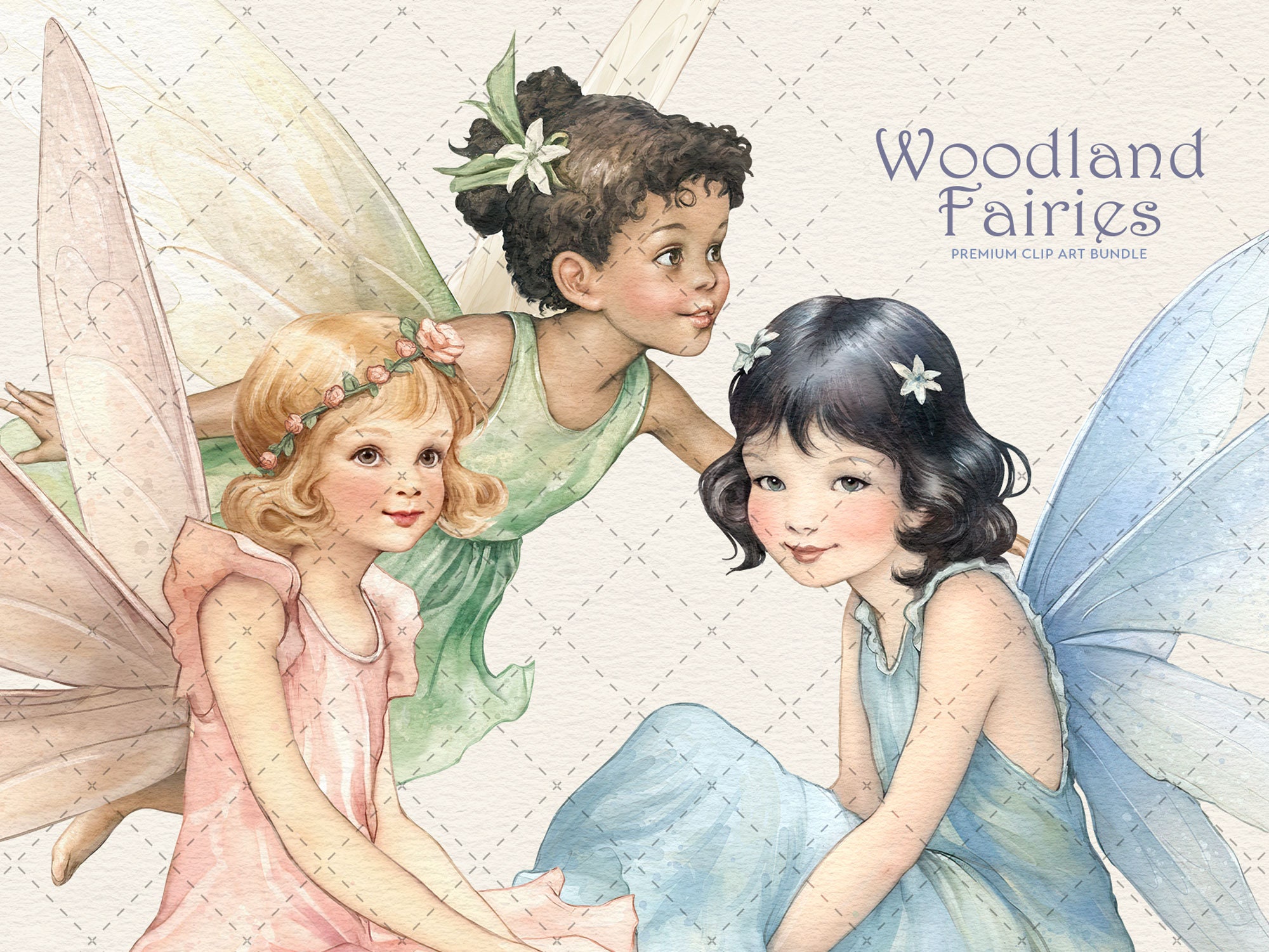 Vintage Fairy Clipart Bundle Watercolor Fairies PNG Clipart - Etsy ...