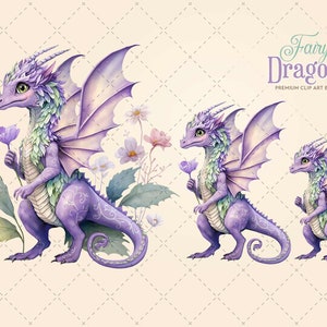 Fairy Dragon Clipart | PNG Bundle | Girls Party Invites & Kids Products ...