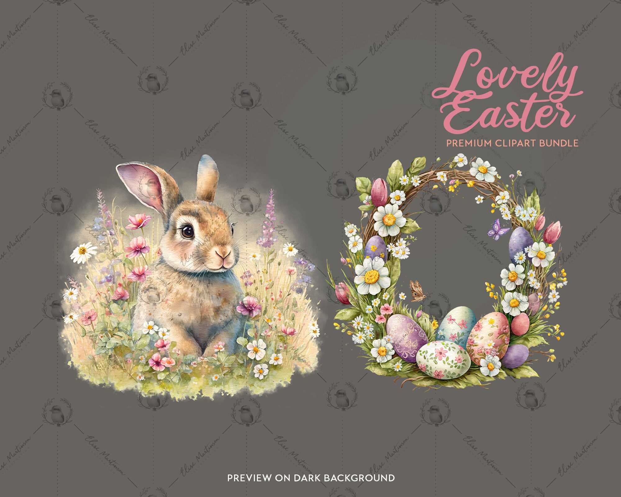 Easter Clipart Watercolor Easter Bunny Clip Art for Easter - Etsy