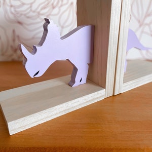 Wooden Dinosaur Bookends for Kids Room Customizable Bookends for Boy ...