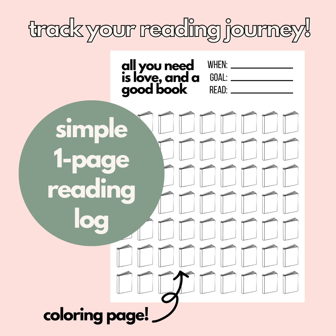 Printable Reading Log Coloring Page for Bookworms, Creative Reading ...