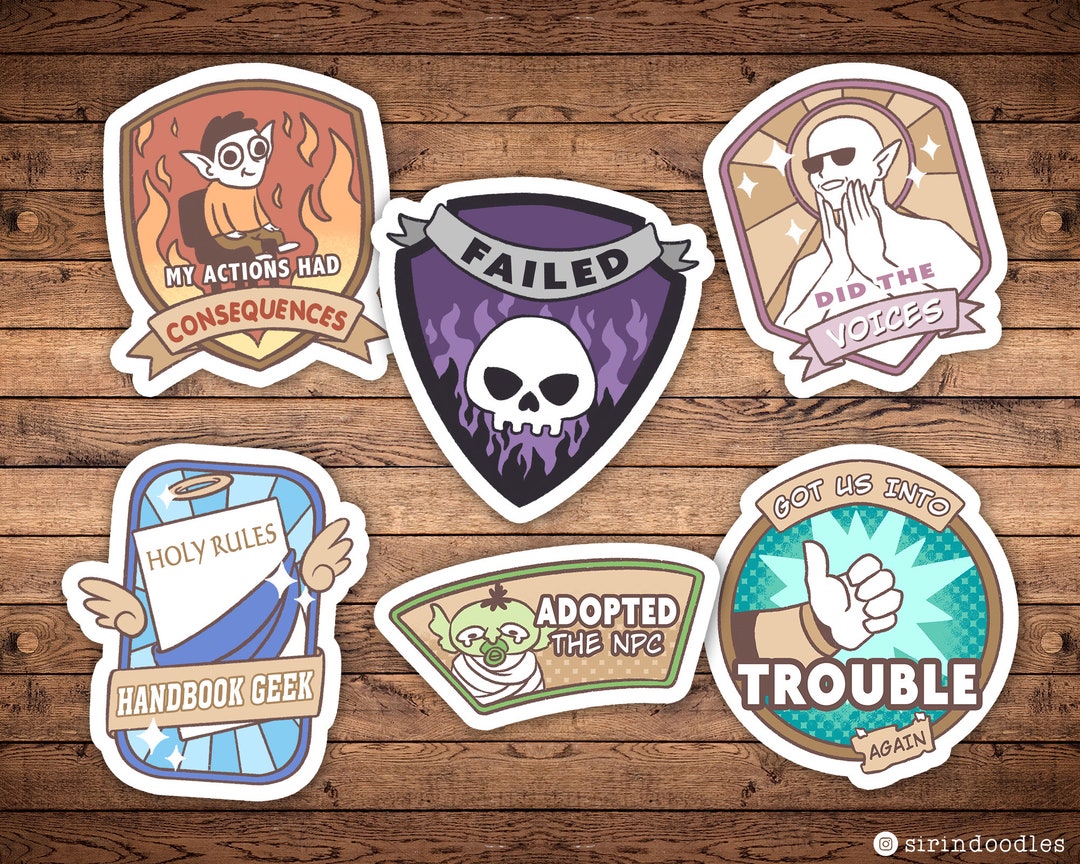 D&D Sticker Set - 6 Achievements for Your Party Members - Dungeons and ...