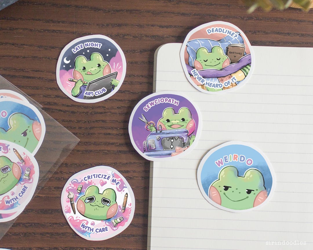 Cute Frogs | Chibi Froggo Stickers | the Struggle is Real but Fun - Etsy
