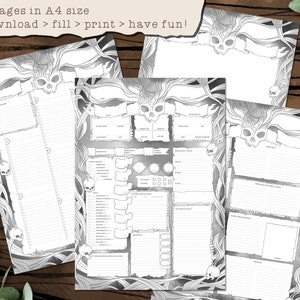 D&D Character Sheet - Warlock - Custom Character Sheets - Fillable and ...