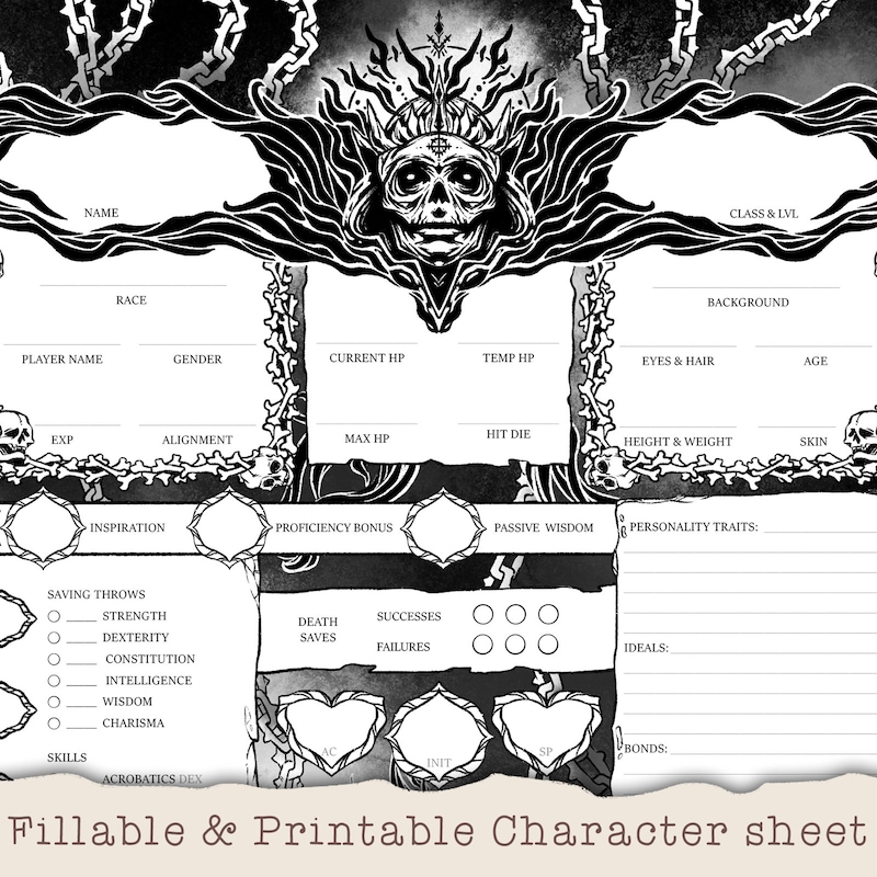 Free Character Sheet - Etsy