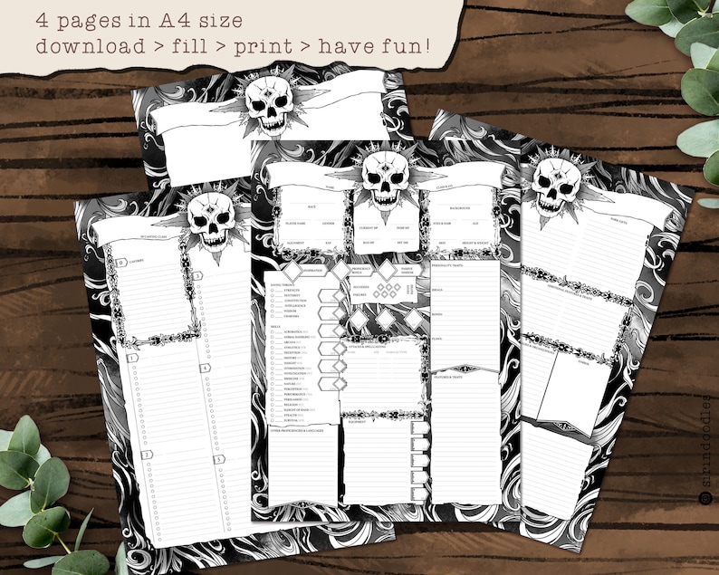 D&D Character Sheet - Royal Death - Custom Character Sheets - Fillable ...