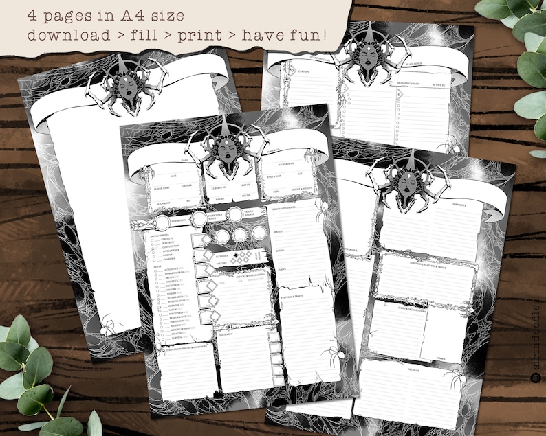 Hoja de personajes de D&D - Drow Spider Queen - Hojas de personajes ...