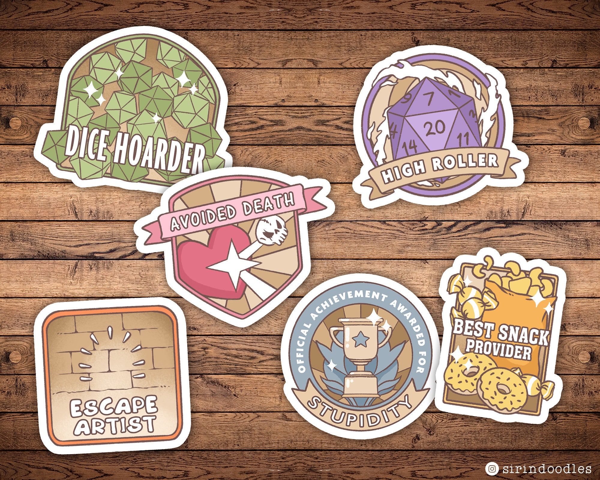 D&D Sticker Set 6 Achievements for Your Party Members - Etsy