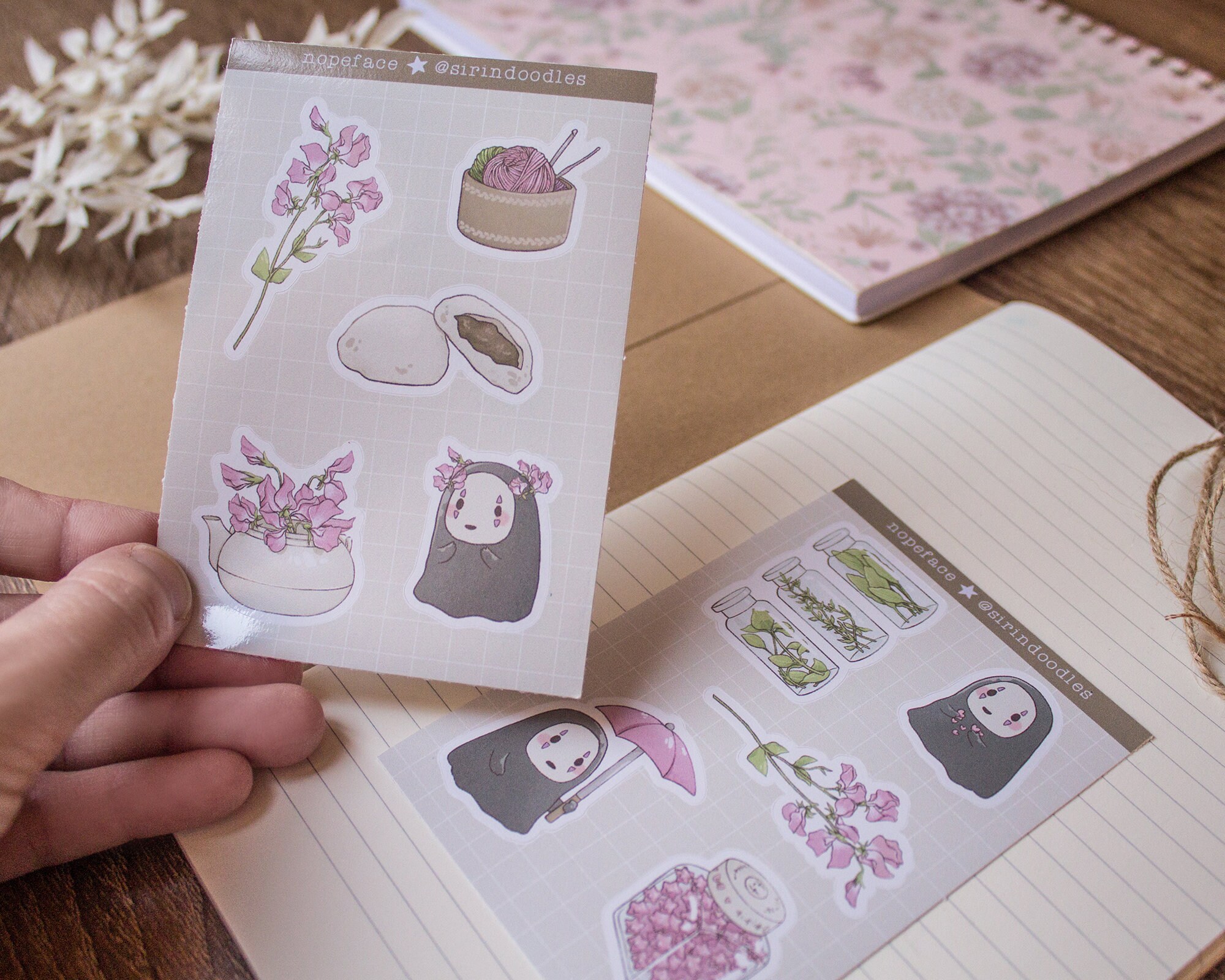 Nope Face Sticker Set Anime Sticker Sheet Journal Stickers Anime Bullet ...