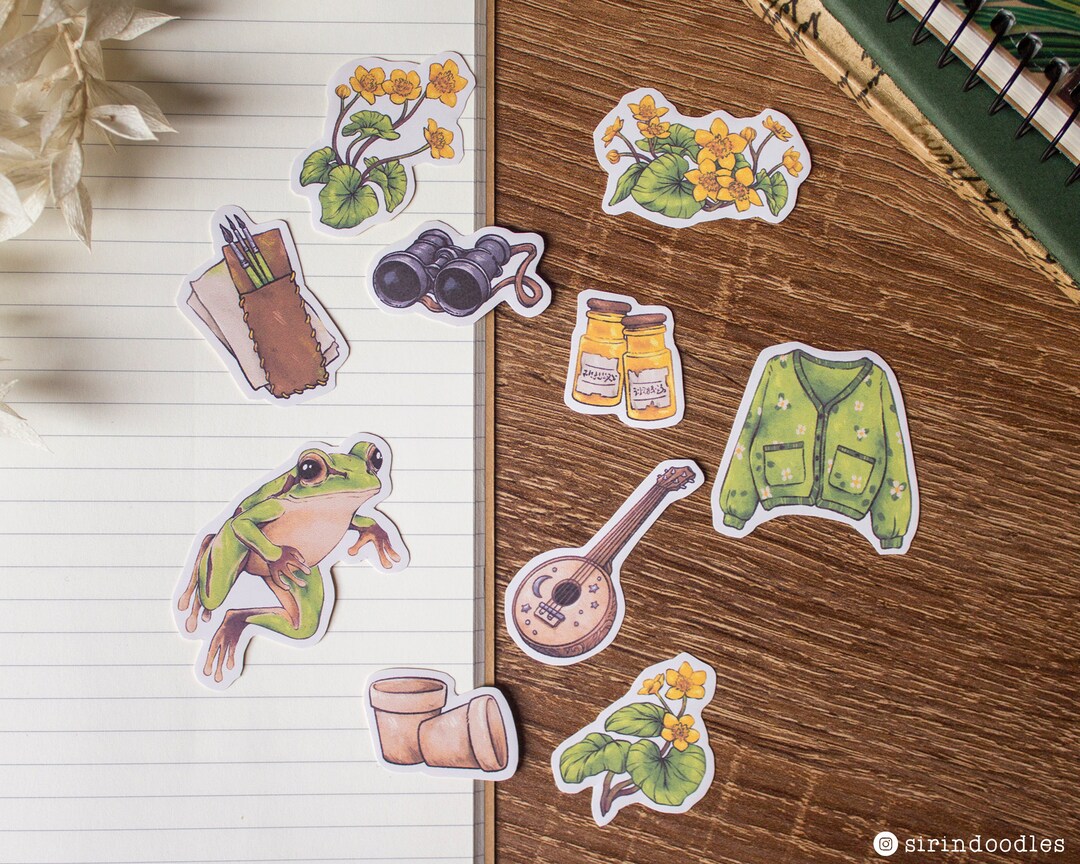 Frog Cottage Core Journal Stickers | 10 Pcs Magical Witch Familiar ...