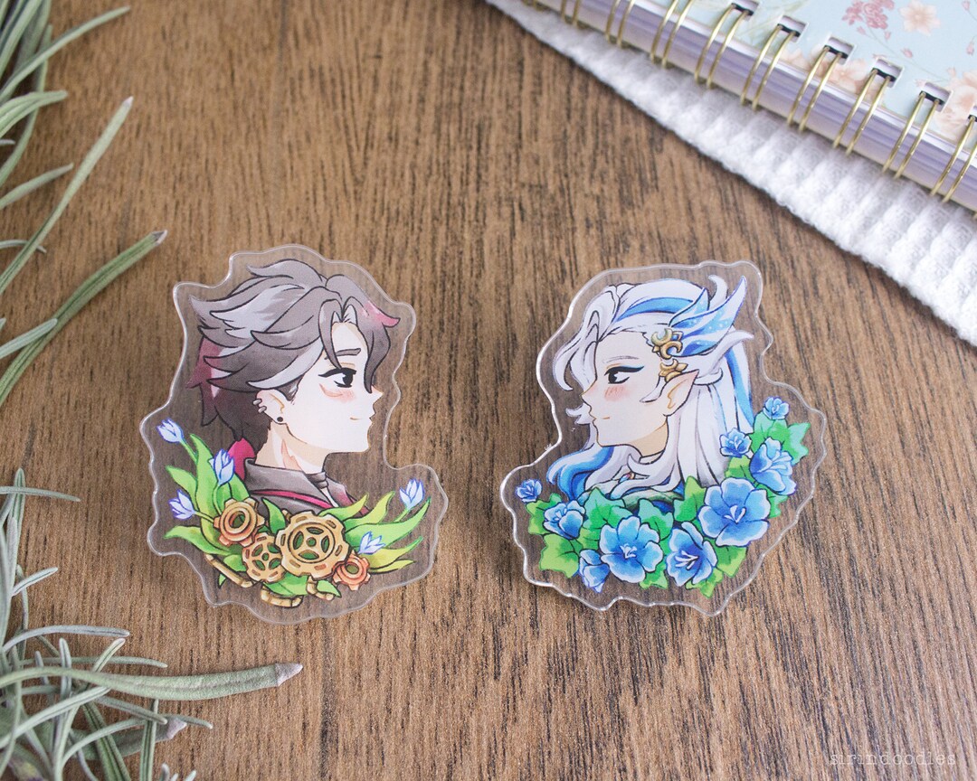 Neuvillette & Wriothesley Acrylic Pin | Genshin Impact Acryl Pin ...